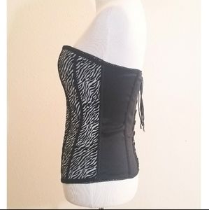 Bluewinkz | Tops | Black And White Zebra Print Corset | Poshmark